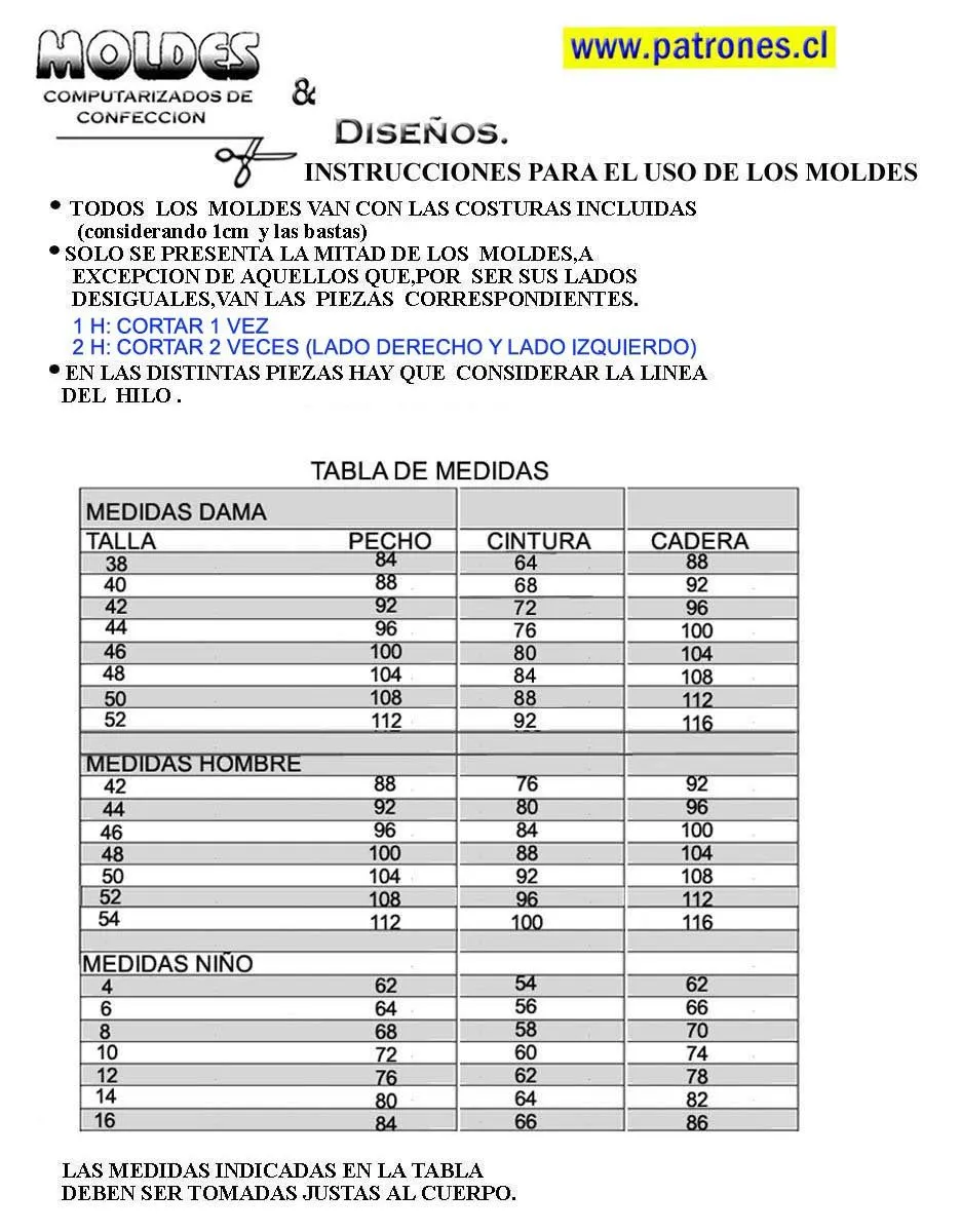 Moldes ropa infantil por tallas - Imagui