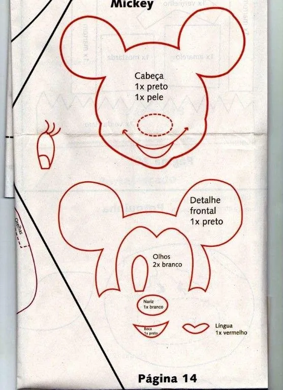 Molde Mickey feltro - Imagui