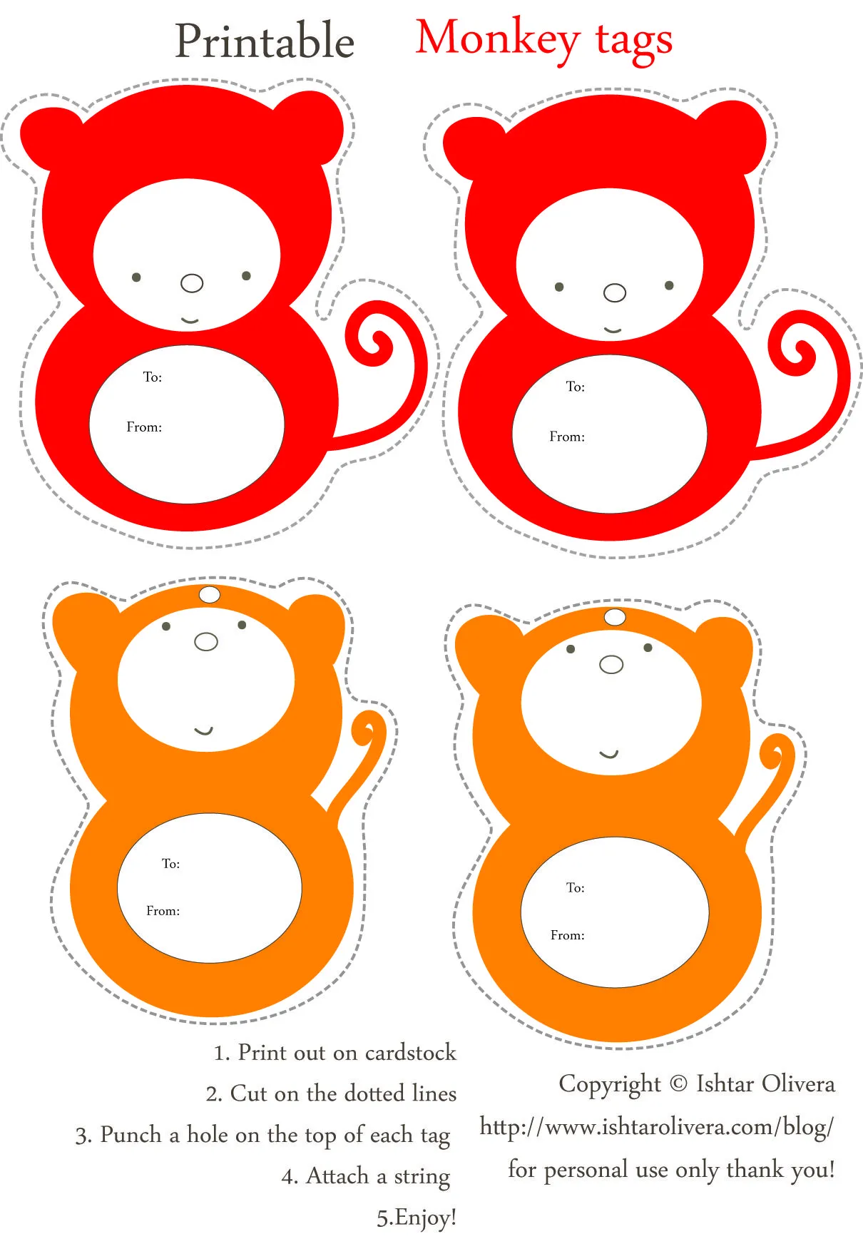 Monitos para colorear - Imagui