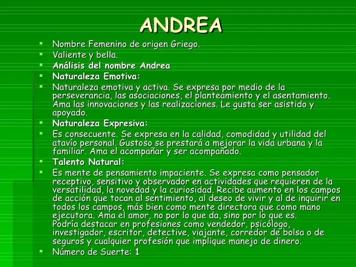 Nombre andrea significado - Imagui