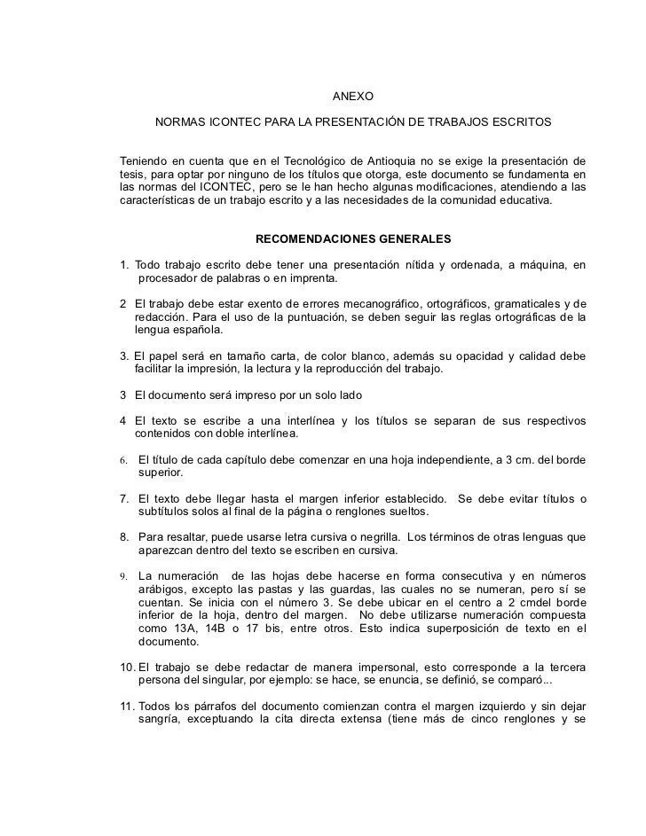 Reglas icontec 2014 - Imagui