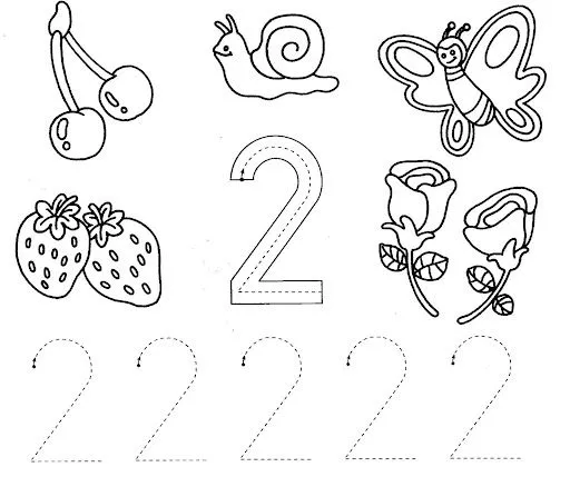 Número 2 para colorear e imprimir - 8 fotos e imágenes gratis - Imagui
