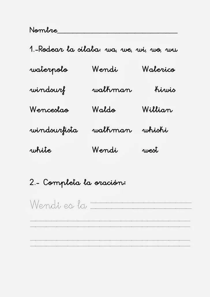 Palabras por w - Imagui