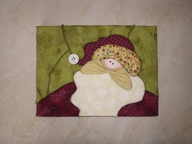 Papa noel patchwork sin aguja - Imagui