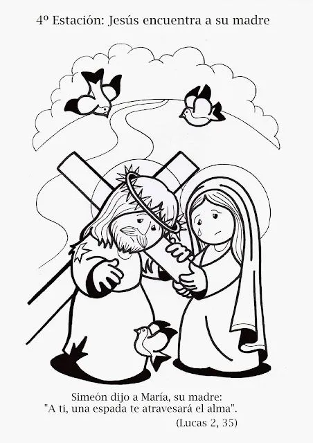 Via crucis de Jesus para colorear - Imagui