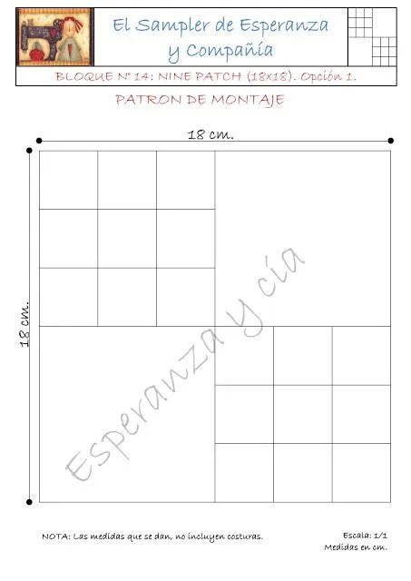 Patrones sampler patchwork gratis - Imagui