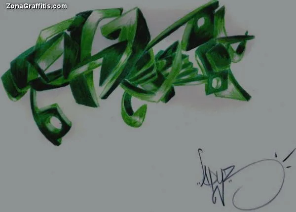 Graffiti chidos 3D a lapiz - Imagui