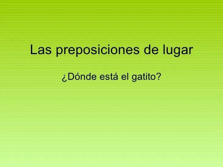 Las preposiciones de lugar en español - Imagui