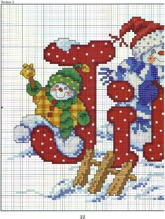 Patrones de papa noel en punto de cruz - Imagui