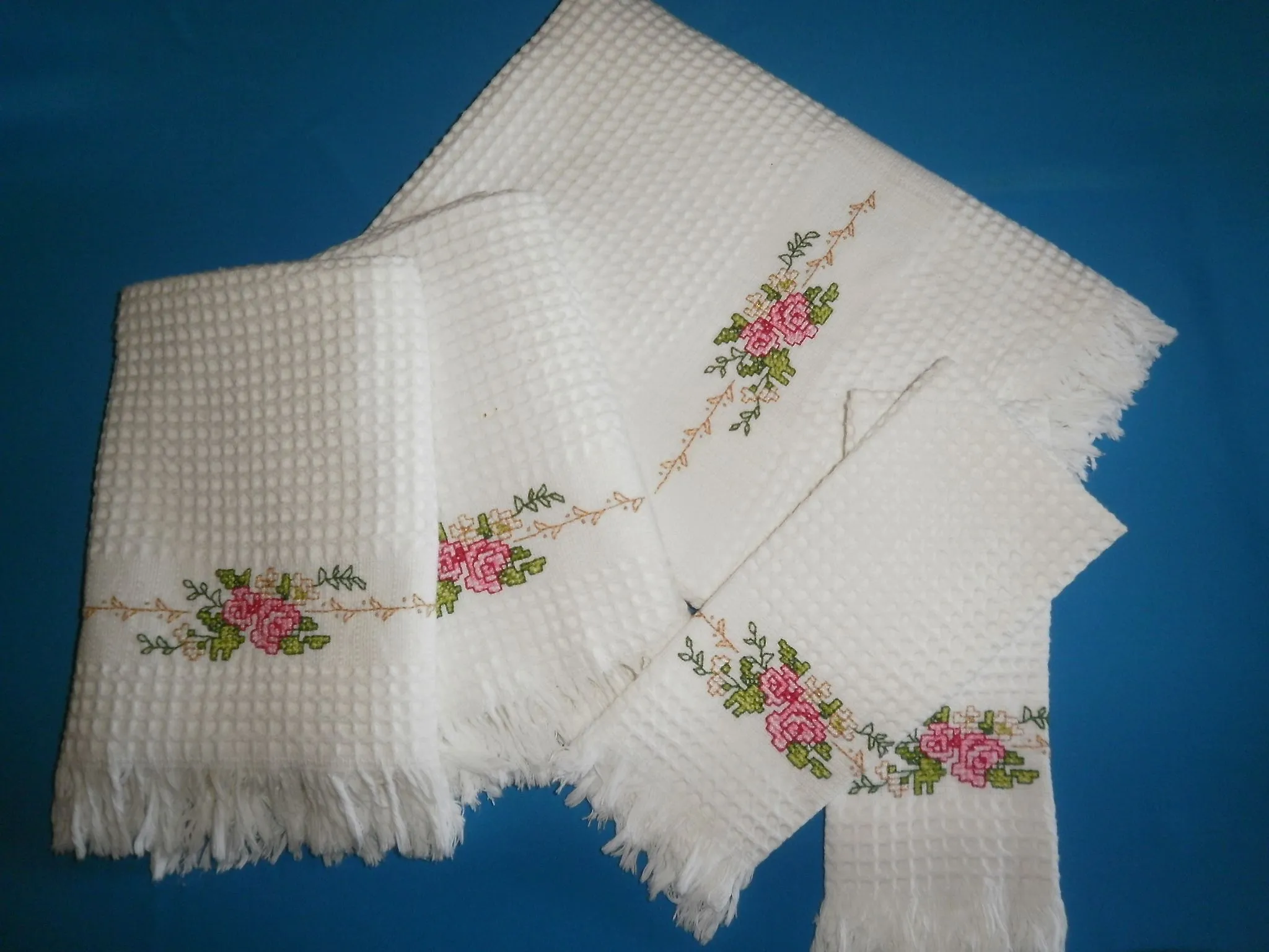 Toallas para bordar en punto de cruz - Imagui