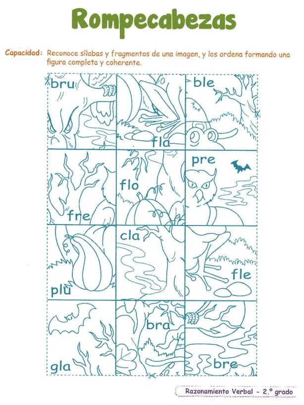 Rompecabezas de palabras para niños - Imagui