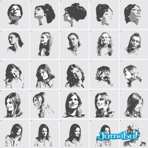 Vectores de rostros femeninos - Imagui