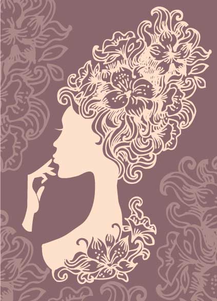 Siluetas MUJERES CON flores - Imagui