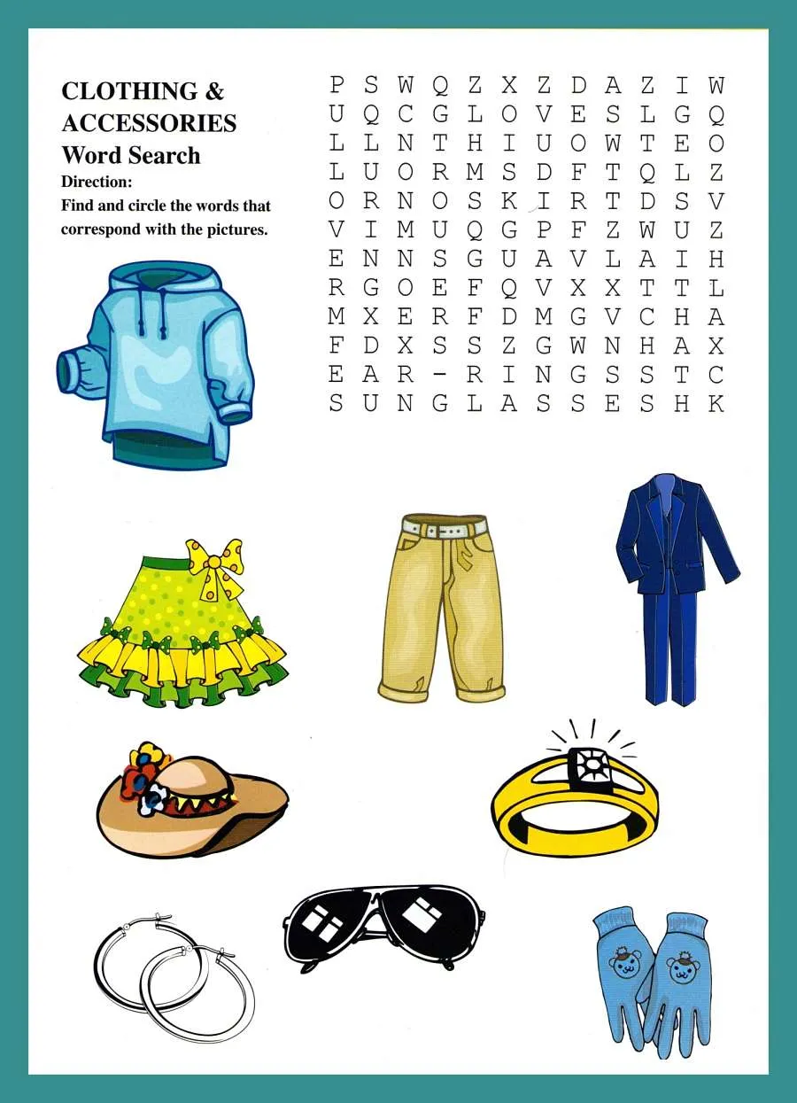 Vocabulario de ropa en inglés para niños - Imagui