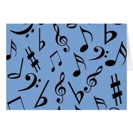 Tarjetas con notas musicales - Imagui