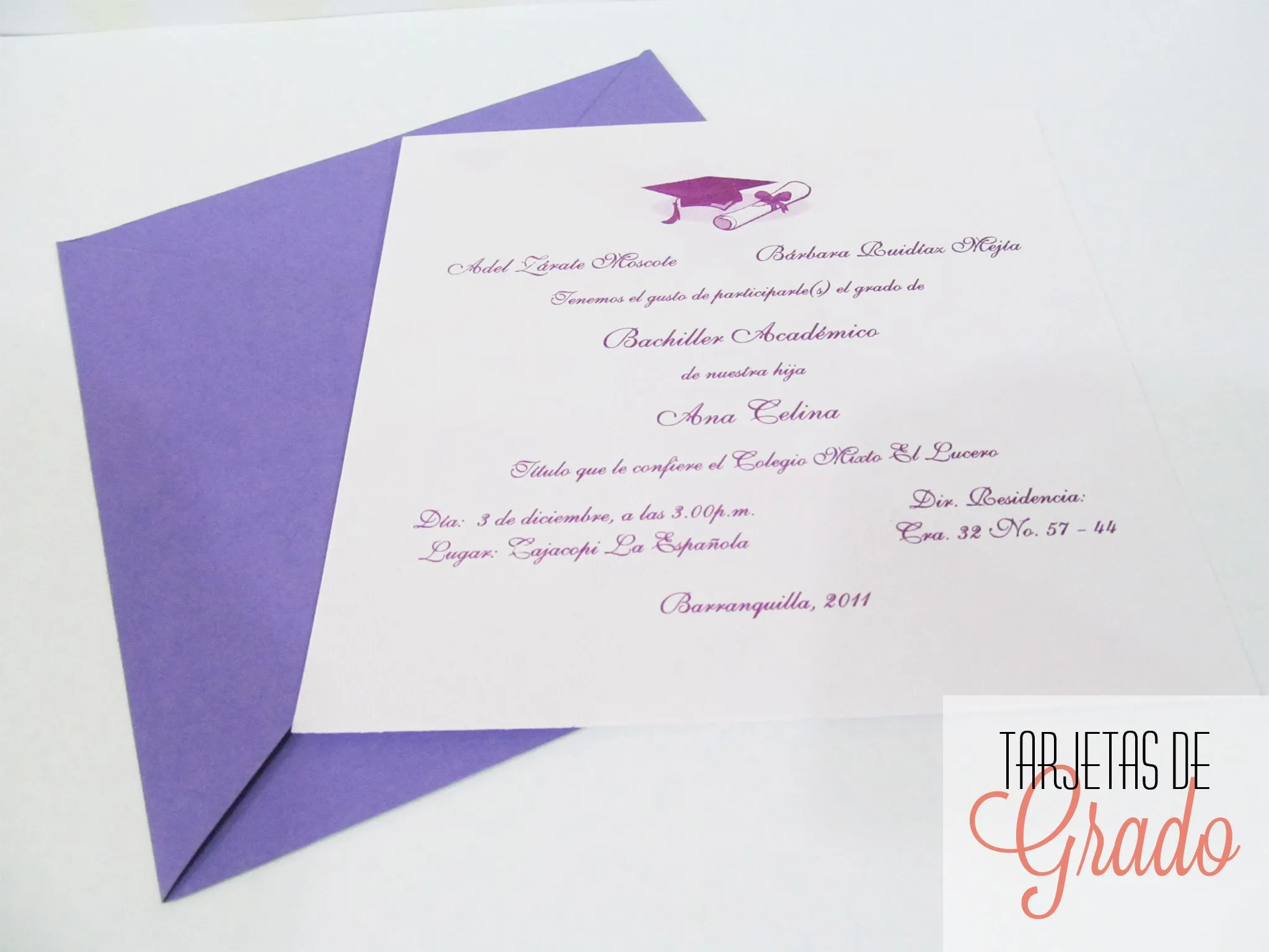 Tarjeta grado - Imagui