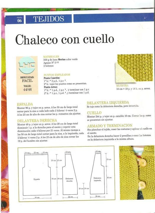 Patrones de chalecos tejidos a dos agujas - Imagui