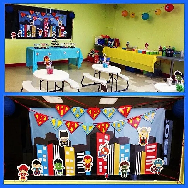 Decoración cumpleaños superheroes - Imagui